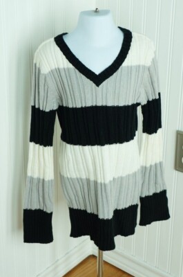 NEW The Childrens Place Sweater Youth Medium Stripe Casual Sweater Girl ...