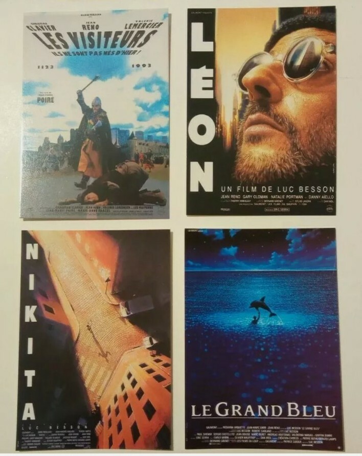 4 carte postale avec Jean Reno Les Visiteurs Le Grand Bleu Nikita Léon ...