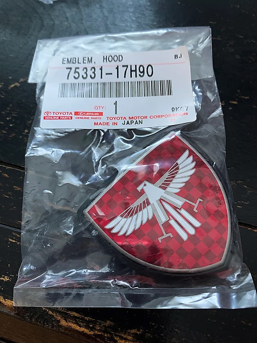 Genuine Toyota 85-89 MR2 AW11 Front Hood Eagle Emblem Red Badge F/S ...