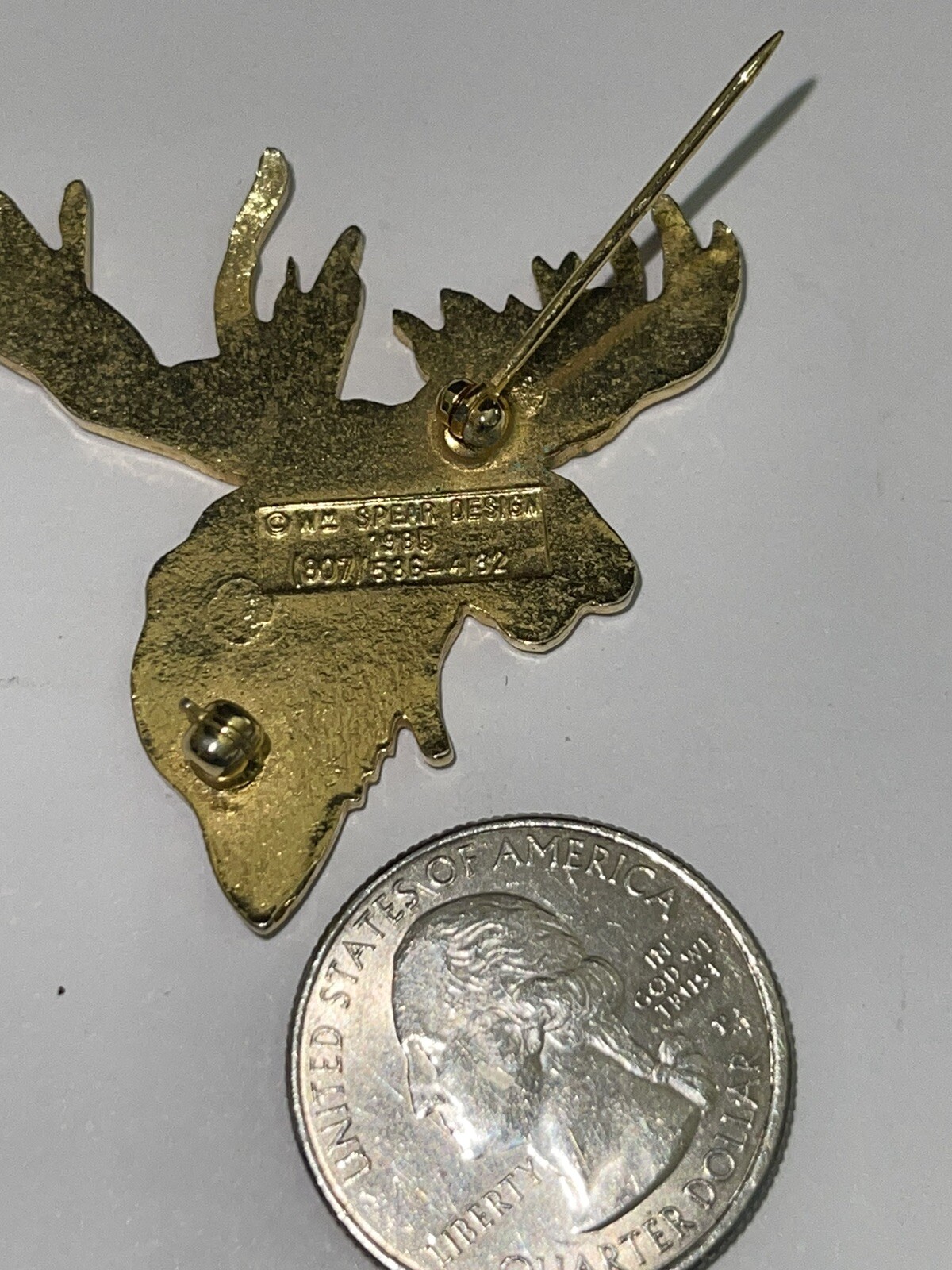 Vintage Enamel Moose Head Figural Pin Brooch 1985 | eBay