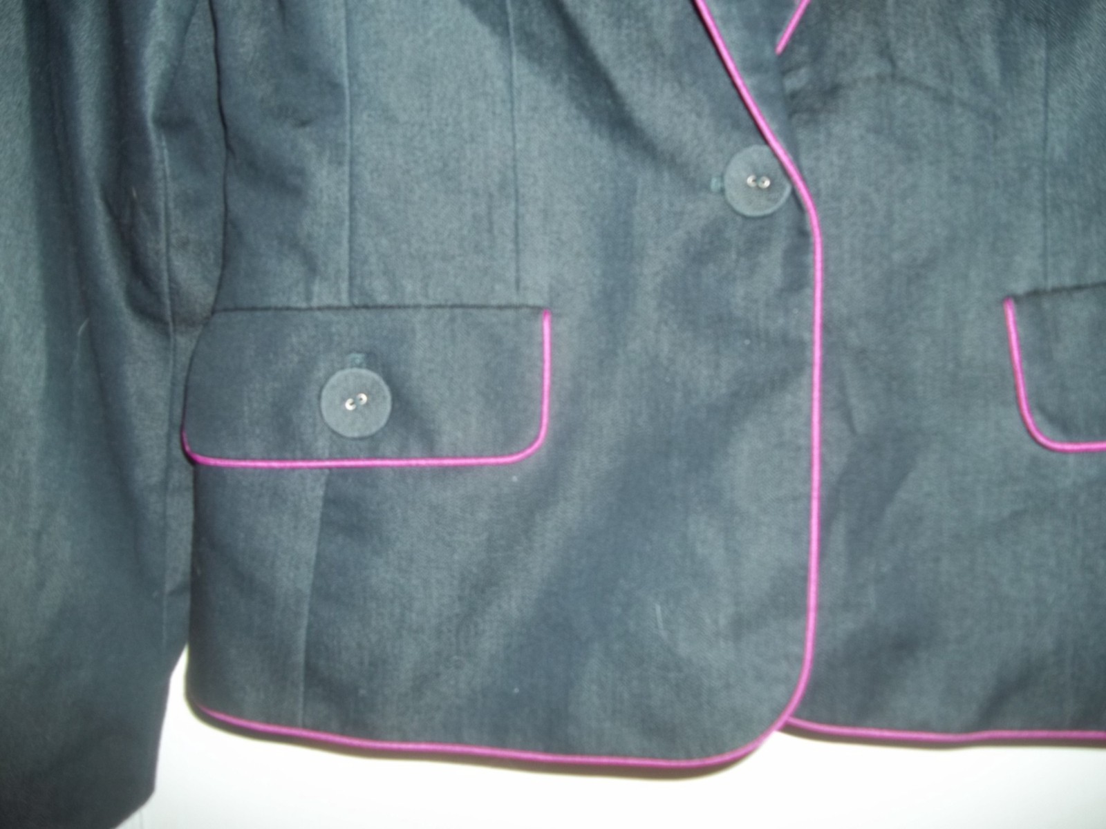 Apostrophe Bluish Black Blazer Jacket with Metallic Sheen Hot Pink ...