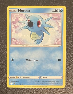 Pokémon TCG Horsea Shining Fates 020/072 Regular Common Card Near Mint ...