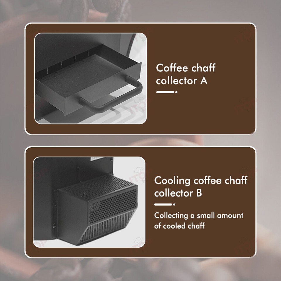 Electric Coffee Bean Roaster Drum Roasting 1000W W/ Smoke Exhaust Pipe ...