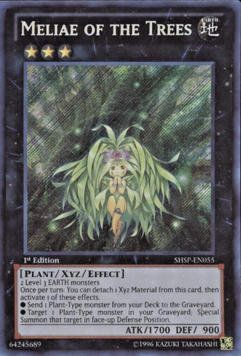 1st Ed Meliae Of The Trees Secret Rare Yu-Gi-Oh! Card SHSP-EN055 VERY ...