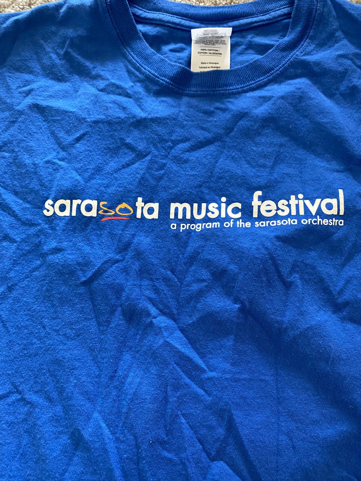 Gildan Medium Mens 2016 Sarasota Music Festival Shirt - Gem