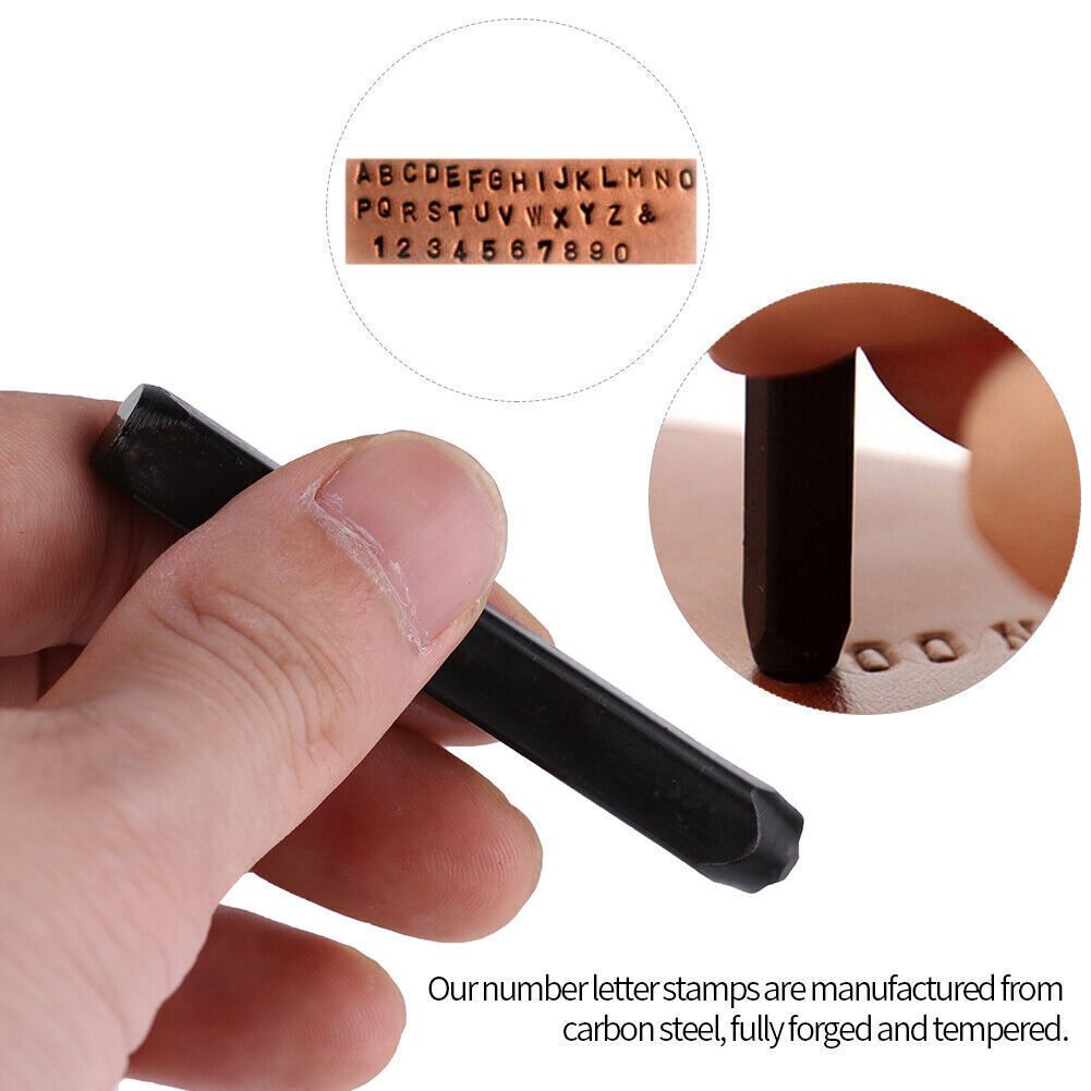 36X Number and Letter Stamp Punch Set for Imprinting Metal Leather Wood ...