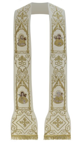 Cream Roman Clergy Stole "Four Evangelists" Vestment Chasuble Cope ...
