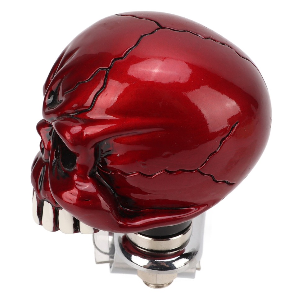 ⁺Red Steering Wheel Spinner Knob Skull Shape Power Handle For Cars ...