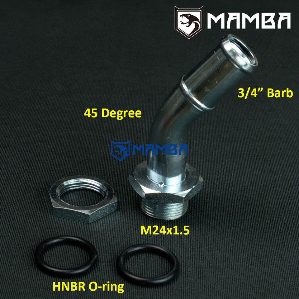 DIY Turbo Oil Return Drain Pipe Adapter Fitting to Oil Pan Sump 45Deg 3 ...