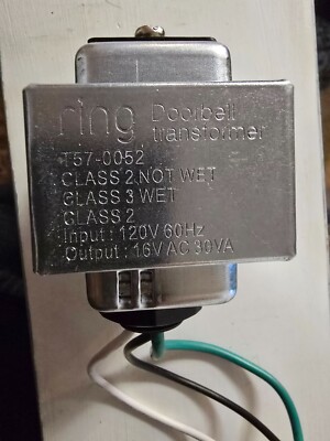 Hardwired Transformer for Ring Wired Video Doorbells Model T57-0052 | eBay