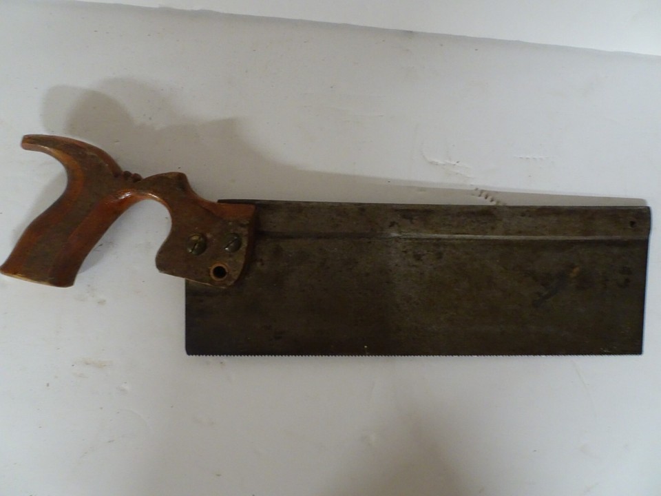 Antique Back Saw/Miter Saw/Hand saw Warranted Superior Eagle Medallion ...