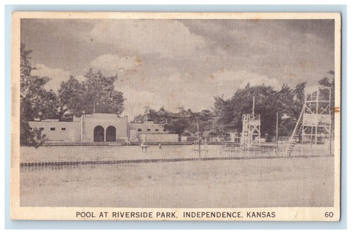 1941 Pool at Riverside Park, Independence Kansas KS Posted Vintage ...