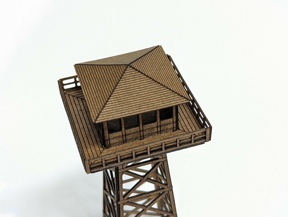 N Scale Forest Fire Watch Tower Kit - Laser Cut Model Train Scenery ...
