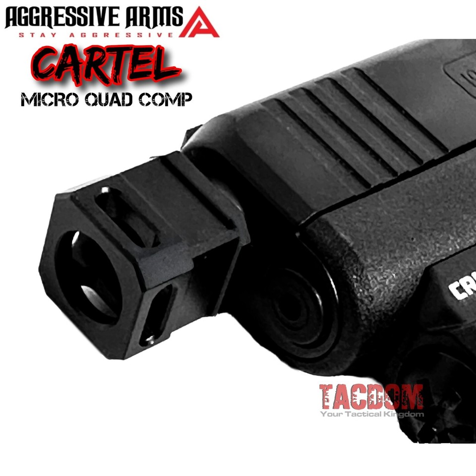 AGGRESSIVE ARMS CARTEL MICRO Comp Black Compensator Muzzle Brake GL0CK SIG 9mm | eBay