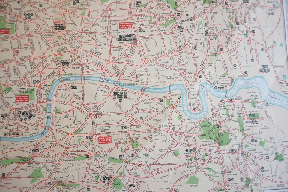 1935 London Transport Map London Bus Routes Poster Tube Underground ...