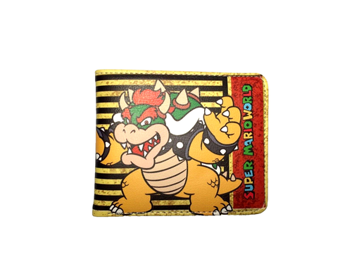 Boys Girls Faux Leather Bifold Slim Wallet - Bowser ( Super Mario World ...