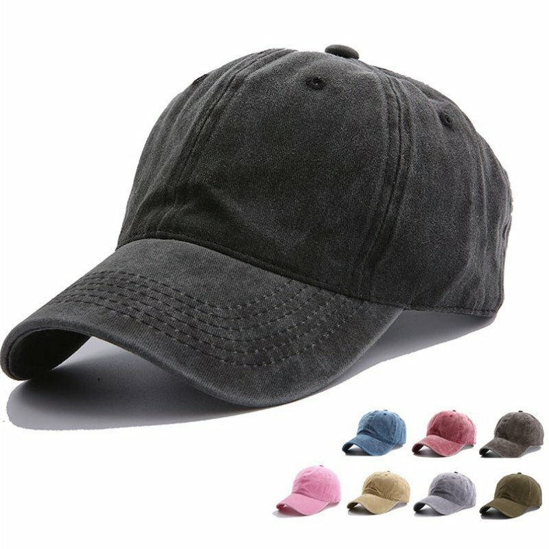 Vintage Style New Faded Hat Slate Grey Denim Adjustable Baseball Cap ...