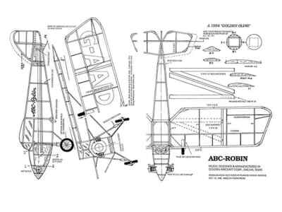 ABC Robin Rubber Power 14" WS Model Airplane Printed Plans | eBay
