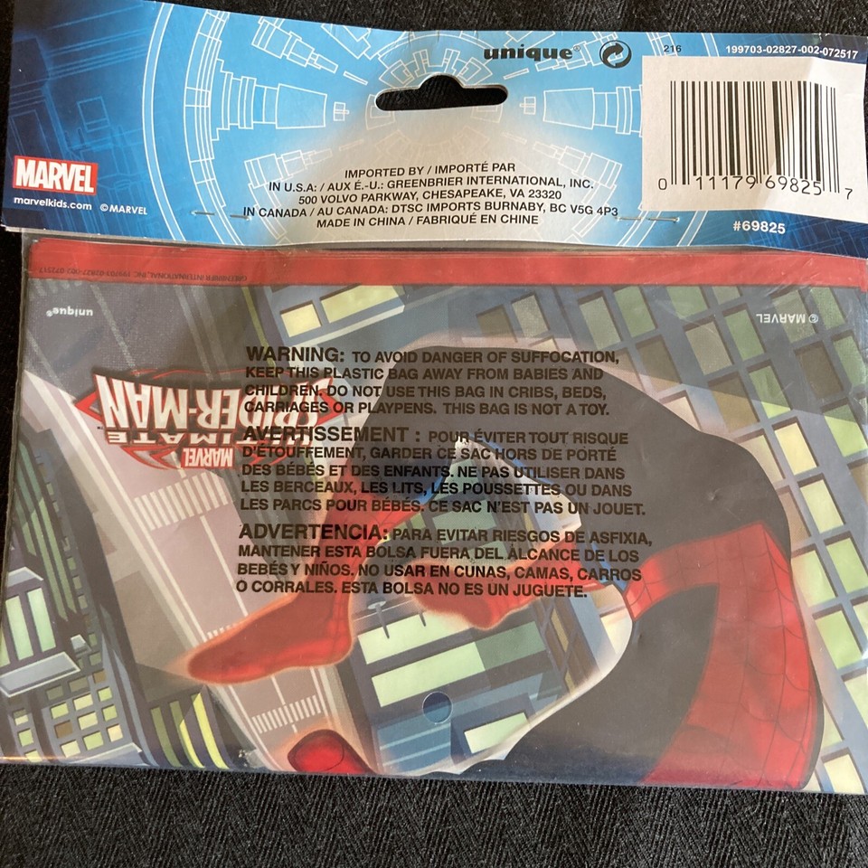 MARVEL ULTIMATE SPIDER-MAN plastic loot treat bags birthday party ...