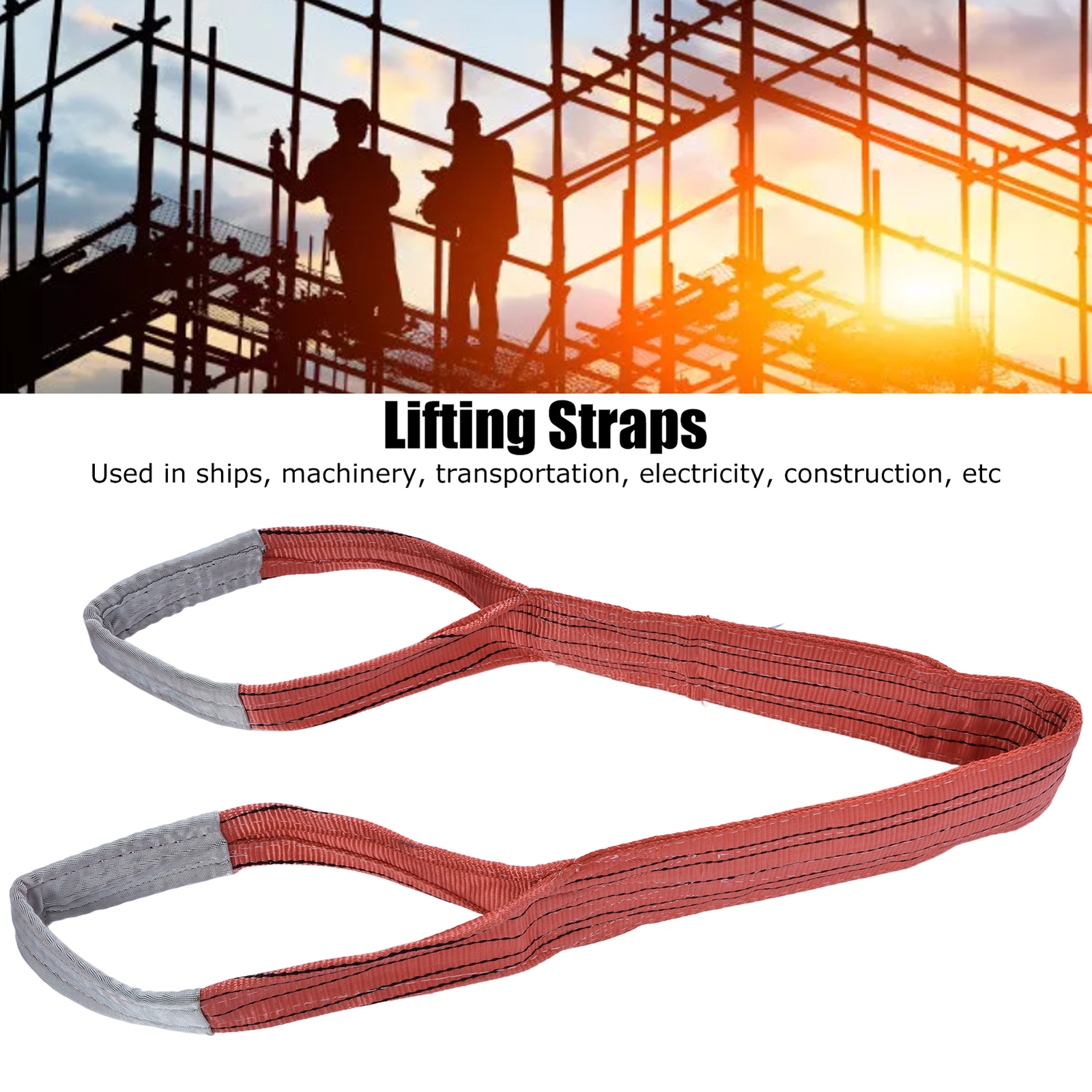 5T Flat Lifting Sling PES Webbing Straps Crane Rigging Accessories ...