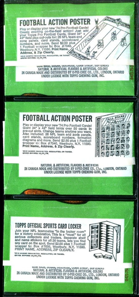 1974 Topps Football All 3 Different Wax Pack Wrappers | eBay