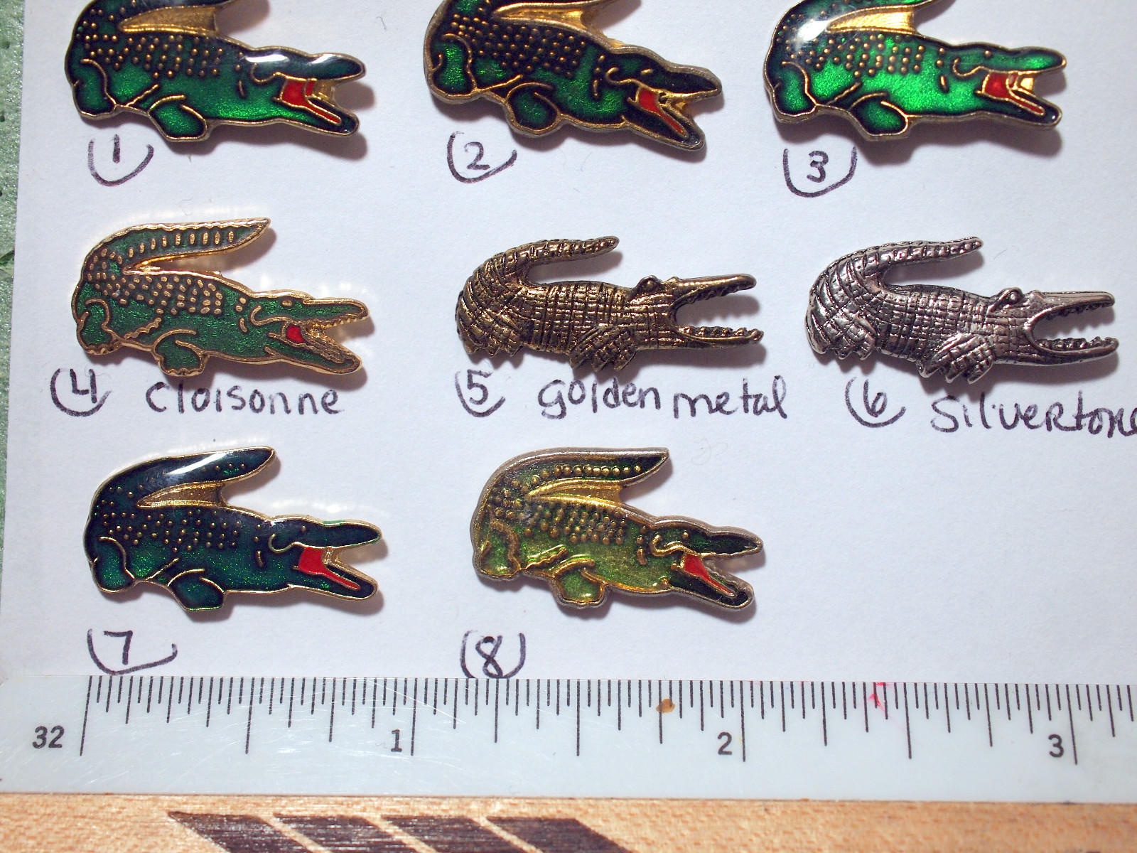 Alligator Pin , Auction is for (1) pin #6 Silvertone Lapel Pin (Ask if ...
