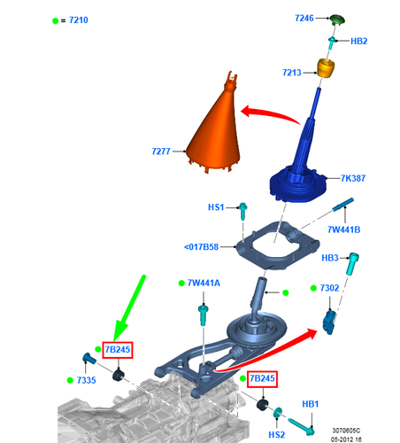 FORD RANGER T6 MK1 Gear Change Lever Damper 1734011 AB39-7B245-AA NEW ...