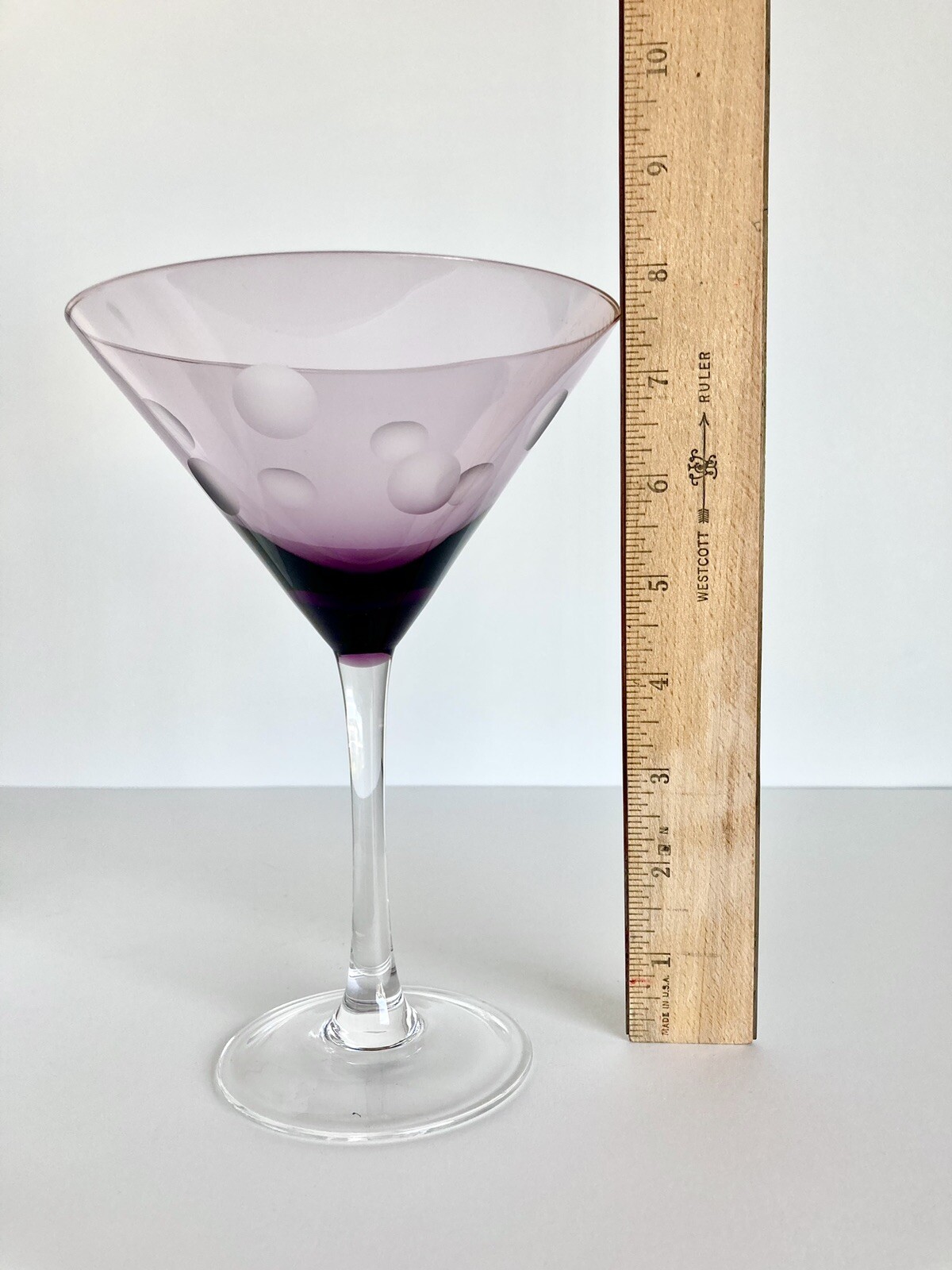 Marquis By Waterford Polka Dot Crystal Martini Cocktail Glass Purple 7 ...