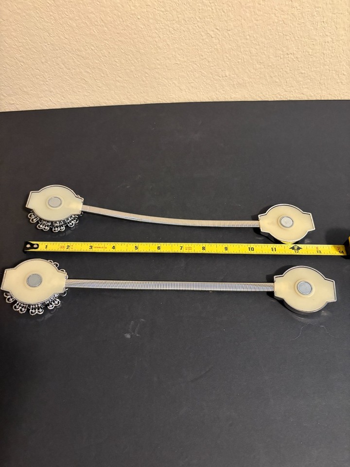 Set of 2 Silver Color Crystal Magnetic Stainless Steel Curtain Tiebacks ...