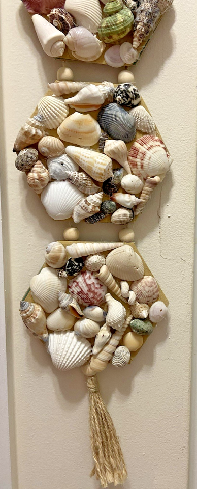 Seashell Hanging Wall Art Handmade Beautiful Shells Beach Decor ...