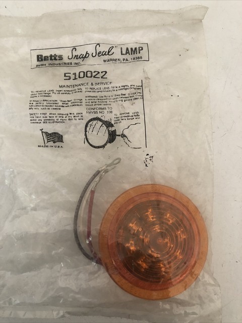 Betts 510022 Amber 3 Eyelet Shallow Snap Seal Light for sale online | eBay