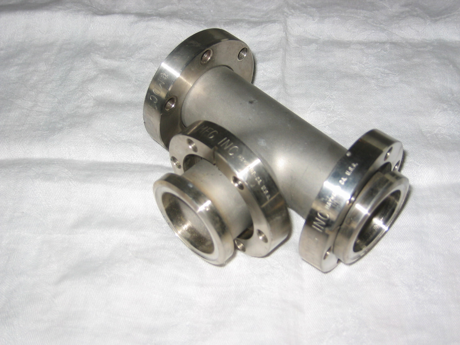 MDC 2.75" OD Conflat Flanged 5"L Tee Fitting Thru Hole 2 Rotatable P/N ...