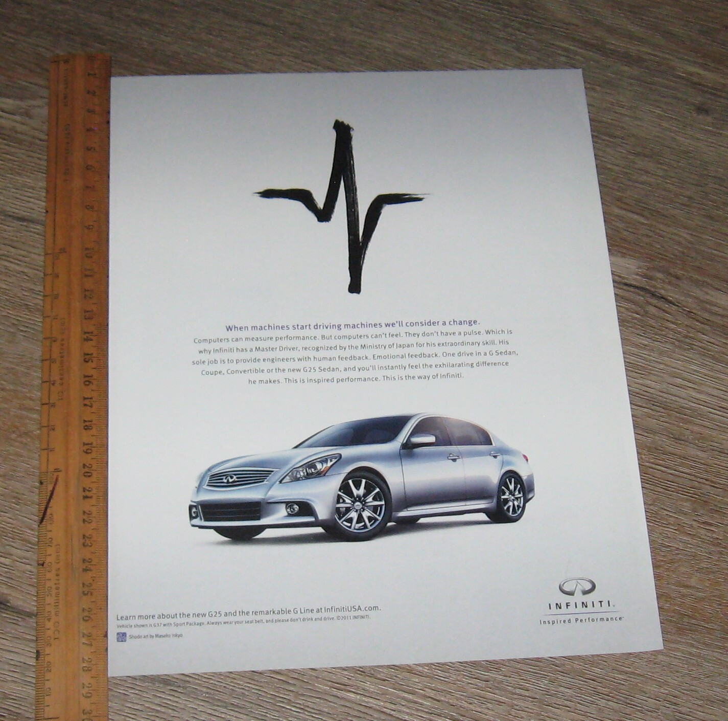 Infiniti Car AD 2011 G37 Sport Package original ONE magazine page ...