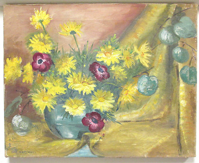 MAE MARSHALL (ca. 1950) STILL LIFE OIL ON CANVAS | eBay