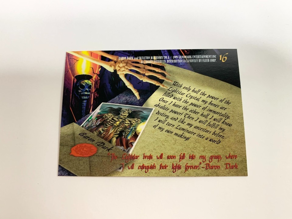 Baron Dark 1995 Fleer Ultra Skeleton Warriors Card # 16 | eBay
