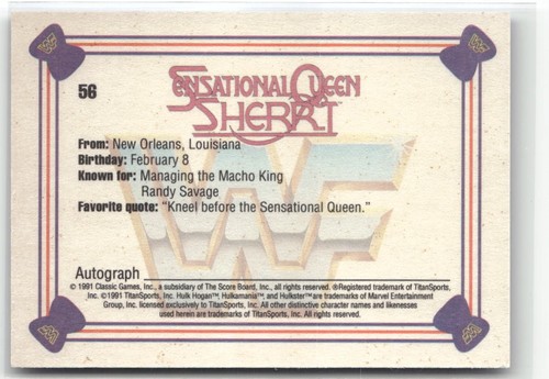 1991 Classic WWF Superstars #56 Sensational Queen Sherri ☘️2M5 | eBay