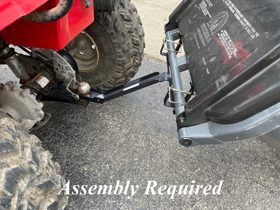 Lawn Mower ATV Tow Bar for Hauling Trash Can Barrel Transporting Gravel ...