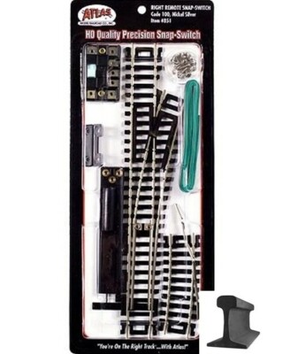 Atlas HO Scale ~ New 2025 ~ Right Hand Turnout Remote Snap Switch Track ...