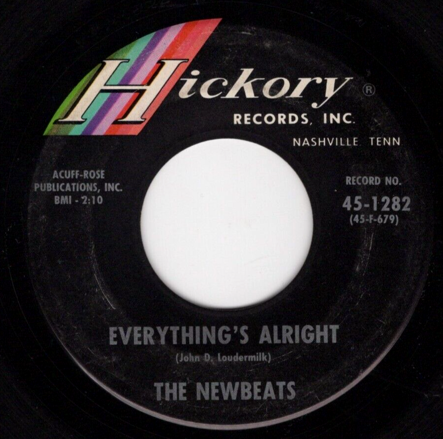 The Newbeats – Everything's Alright / Pink Dally Rue 1964 Hickory Rock ...