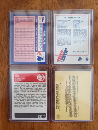 28 Card Lot Of Pete Rose On Expos Team 1984 Topps T, Stuart 1985 Fleer ...