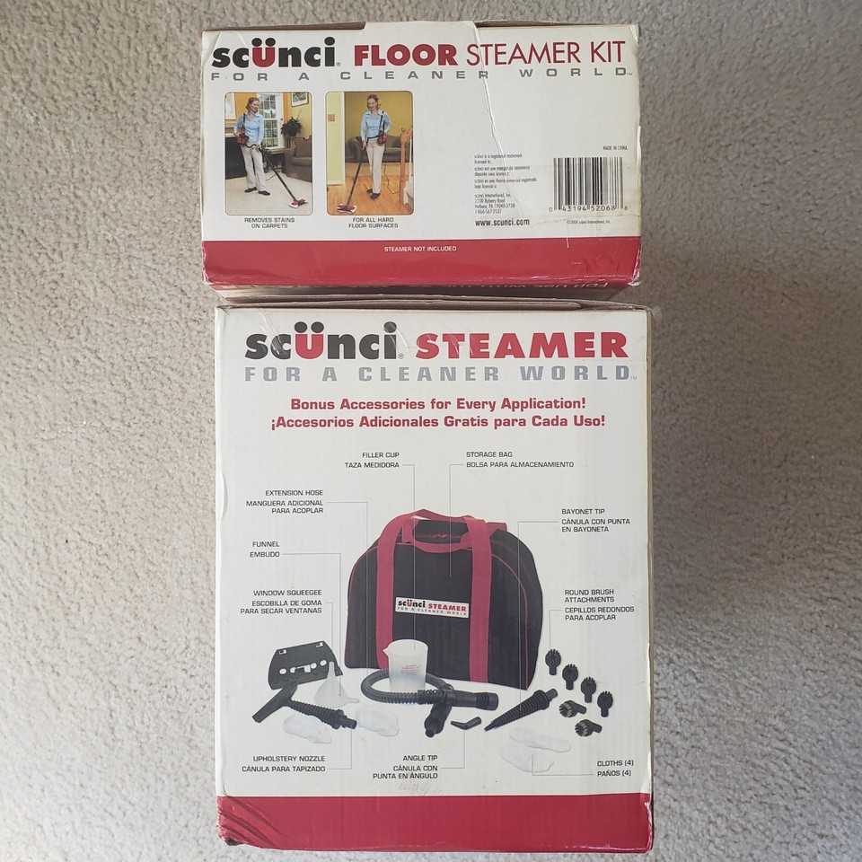 SCUNCI Steamer SS1000 And Floor Steamer Kit w/ Original Box, Bag ...
