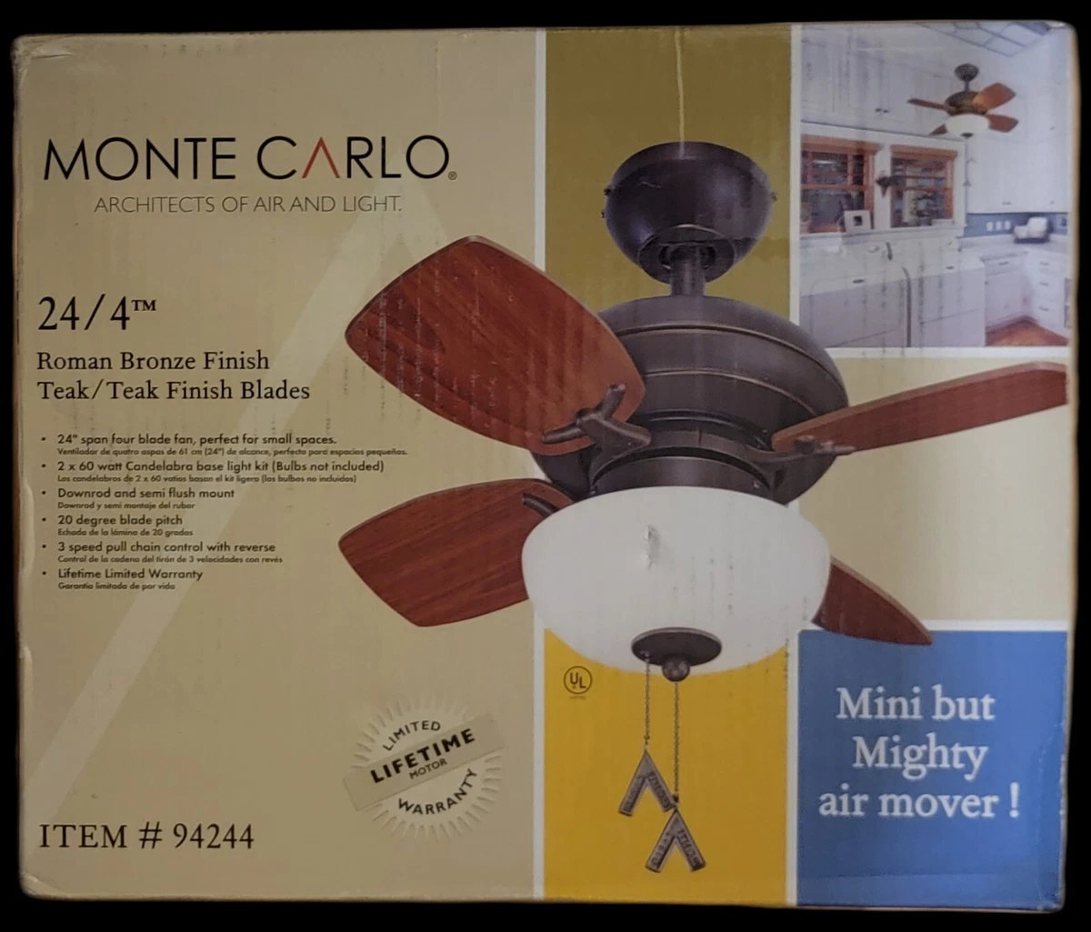 Monte Carlo Mini Ceiling Fan With Light | Shelly Lighting