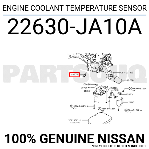 22630JA10A Genuine Nissan ENGINE COOLANT TEMPERATURE SENSOR 22630-JA10A ...