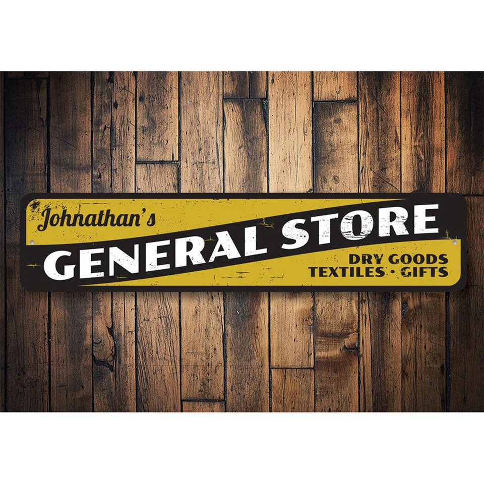 General Store Sign, Personalized Dry Goods Textiles Metal Decor Sign | eBay