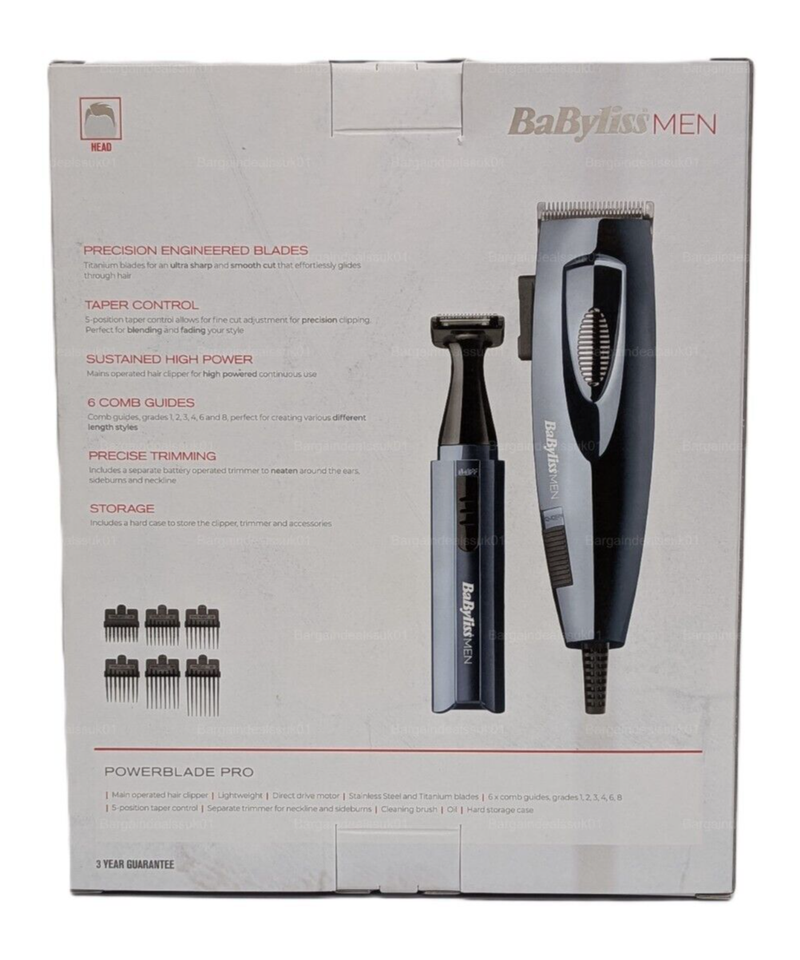 BaByliss Men Hair Clipper Kit 5-Level Taper Lever with Prescision ...