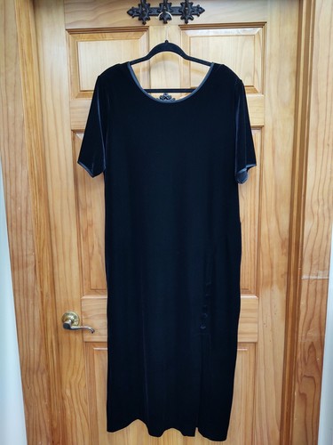 Vintage JACQUELINE FERRAR Black Stretch Velvet Midi Dress Size 20W | eBay