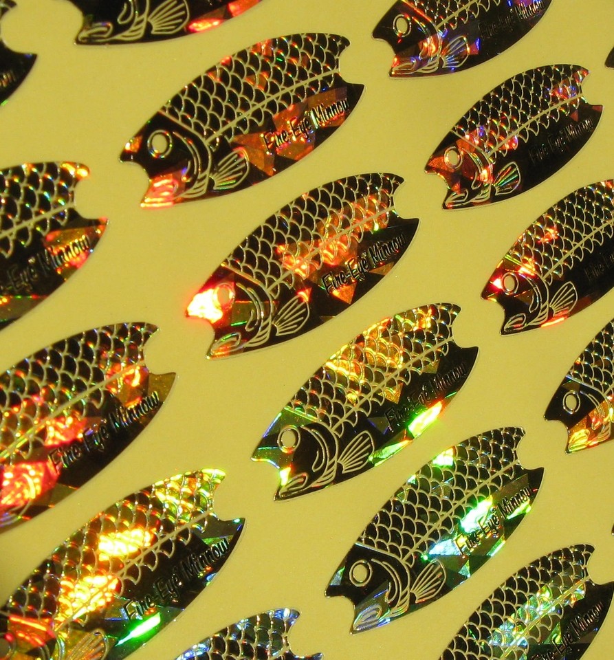 Holographic Fire Eye Minnow Replacement Decals Size 3.5-4.5 Lot of 120 ...