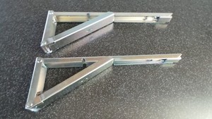 2X MOTORHOME CARAVAN/BOAT,WORKSHOP SHELF OR TV TABLE FLAP METAL SUPPORT ...