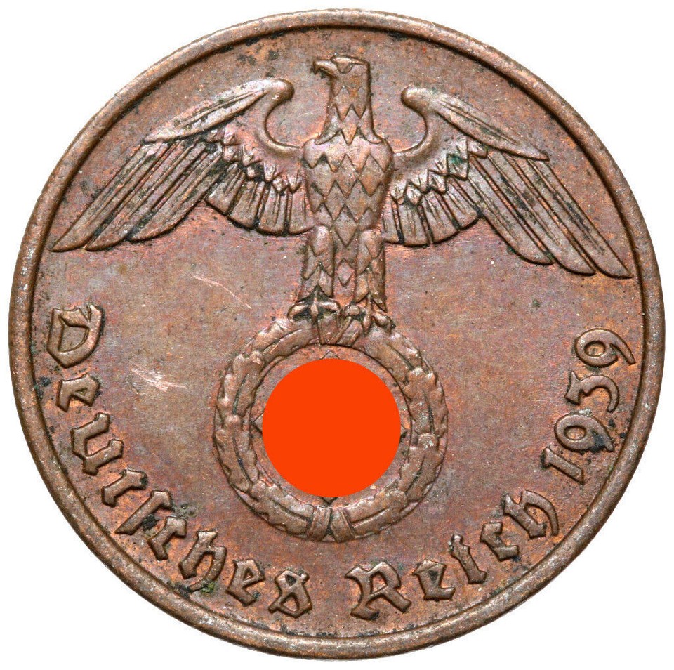 German Empire - 3rd Third Reich - Coin - 2 Reichspfennig 1939 G | eBay