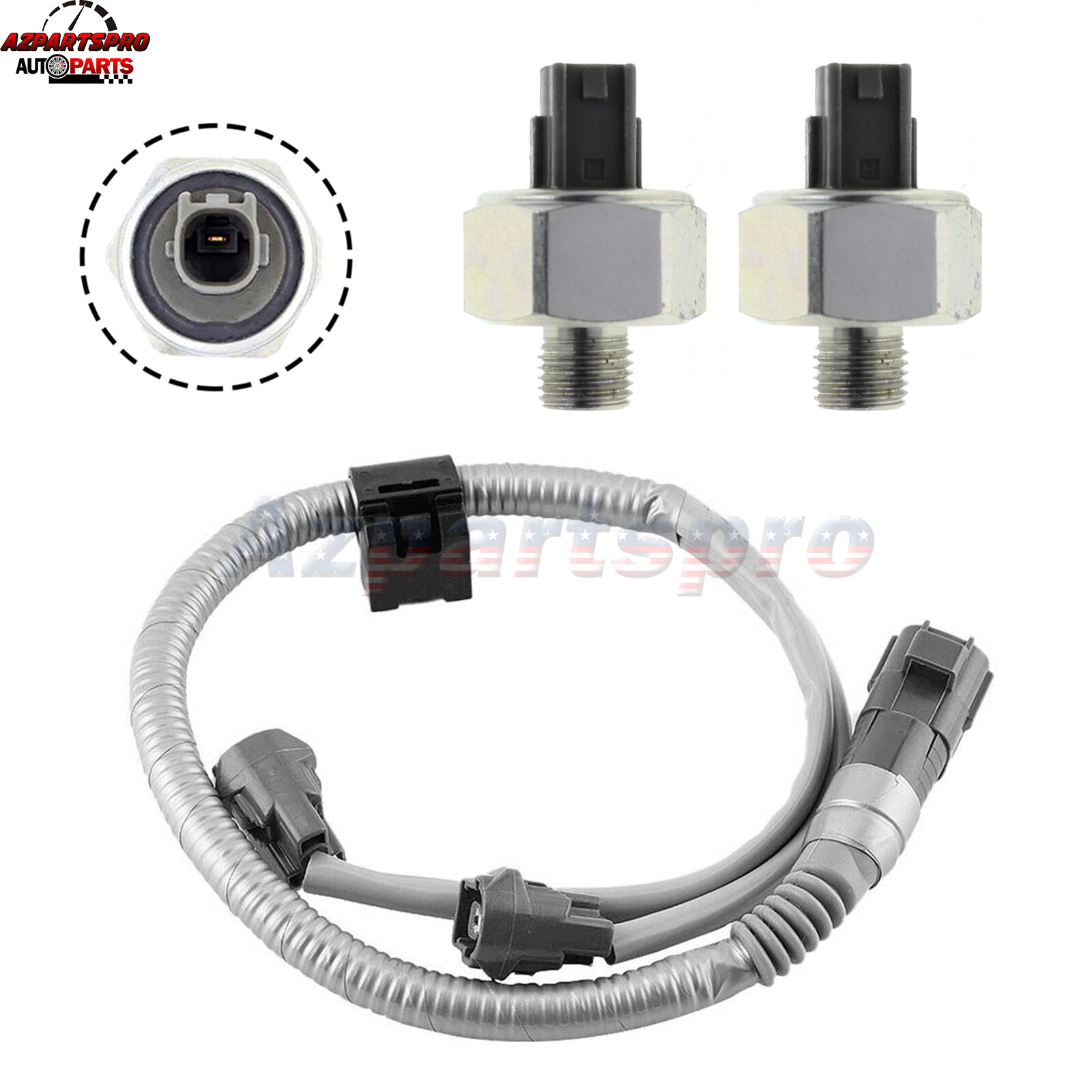 2PCS Knock Sensor with Harness For LEXUS TOYOTA GEO PRIZM 89615-12050 ...